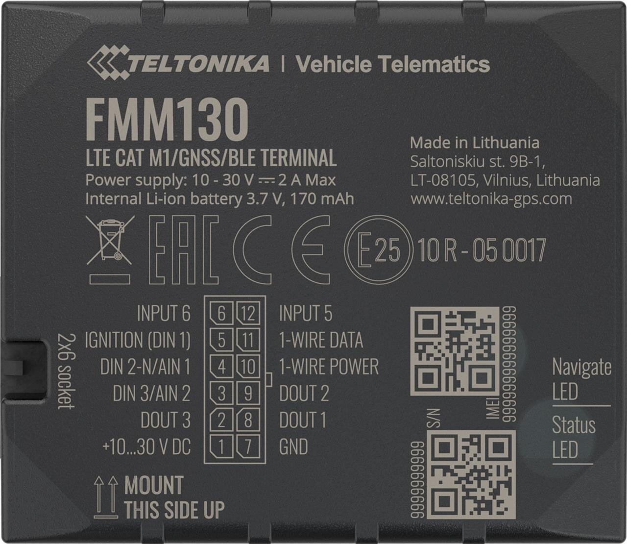 FMM130 CAT M1/GSM/GNSS/BLE-Terminal, int. Antenne, Pufferbatterie ...
